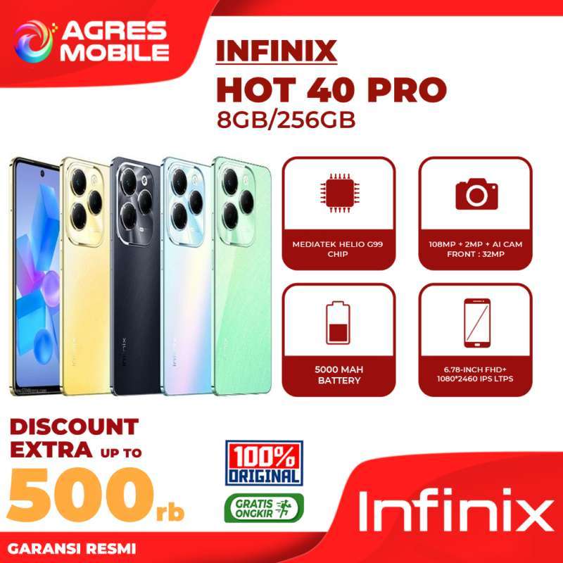 Jual Infinix Hot 40 Pro 8gb 256gb 12gb 256gb Garansi Resmi Infinix Indonesia Di Seller Agres