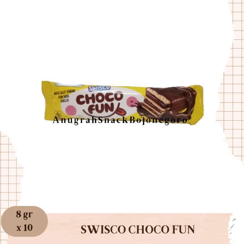 Jual Swisco Choco Fun Wafer Salut Dengan Krim Rasa Cokelat Renceng 8gr ...
