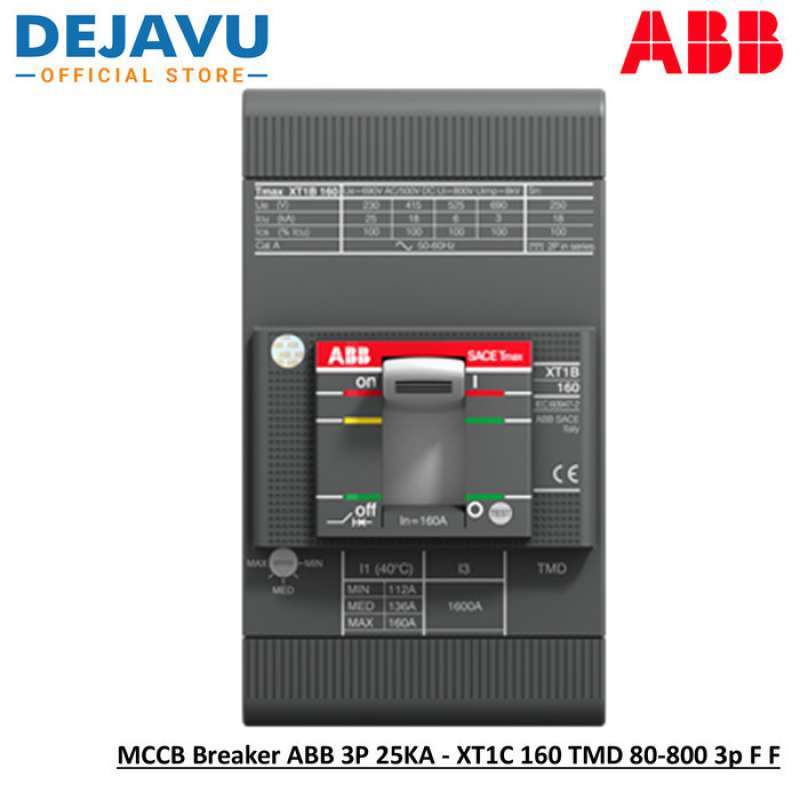 Promo Mccb Breaker Abb 3p 25ka - Xt1c 160 Tmd 80-800 3p F F ...