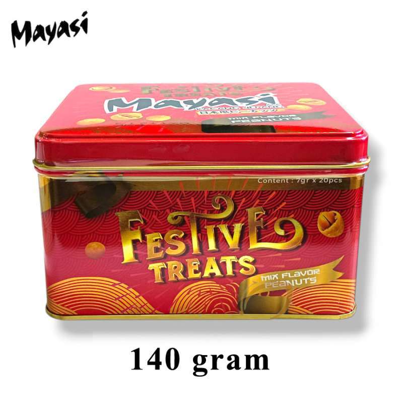 Jual Mayasi Festive Treats Kaleng Mix Flavor Peanuts Kacang 140g 140 ...