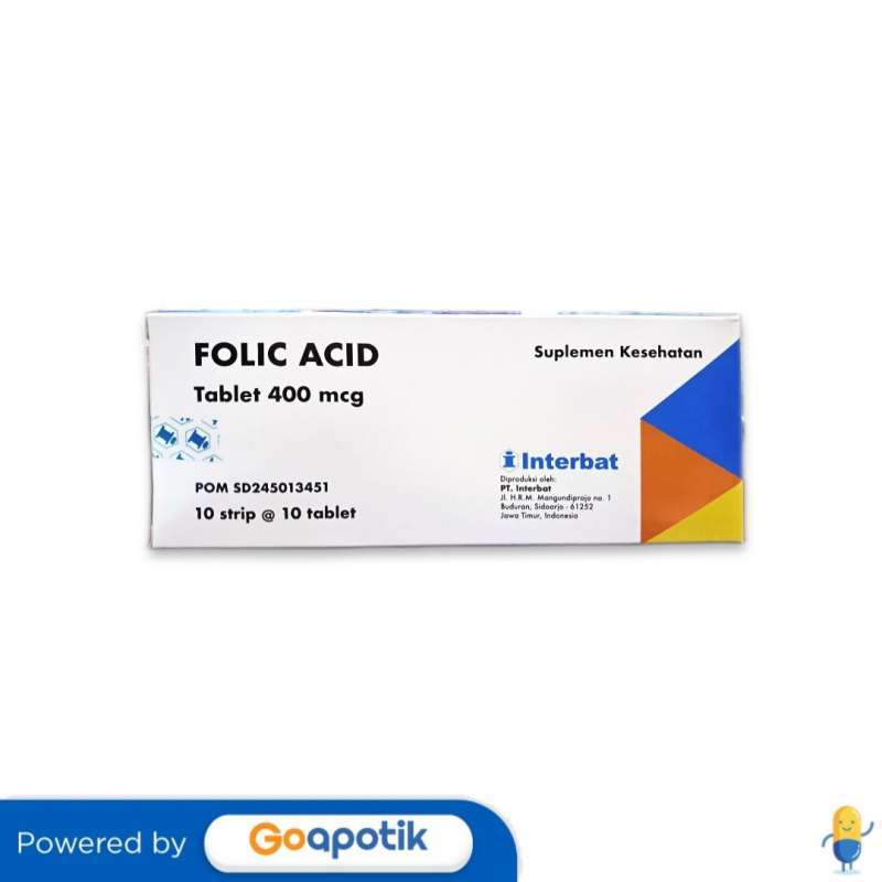 Jual Folic Acid Interbat 400 Mcg Box 100 Tablet Di Seller Apotek Sumber ...