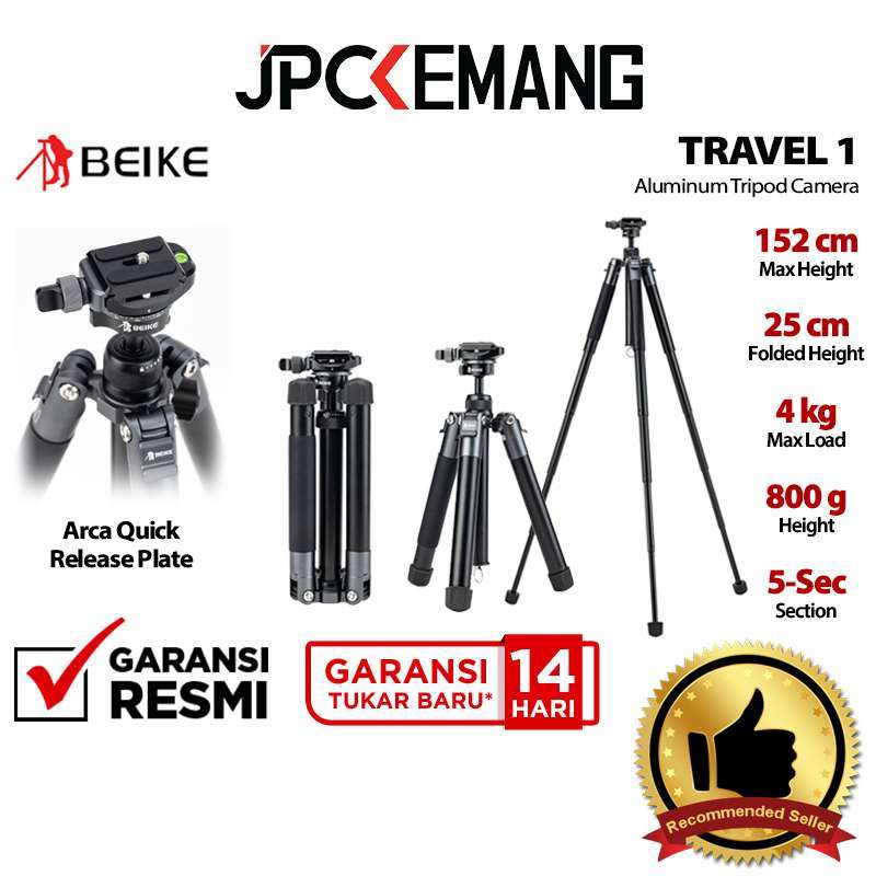 Promo Jpc Kemang Beike Travel 1 Aluminum Tripod Camera Selfie Stick ...