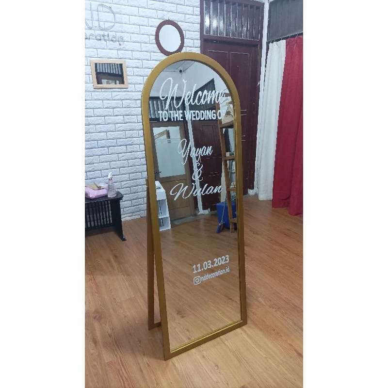 Promo Nd Decoration Standing Mirror Sign Wedding Sign Mirror Cermin ...