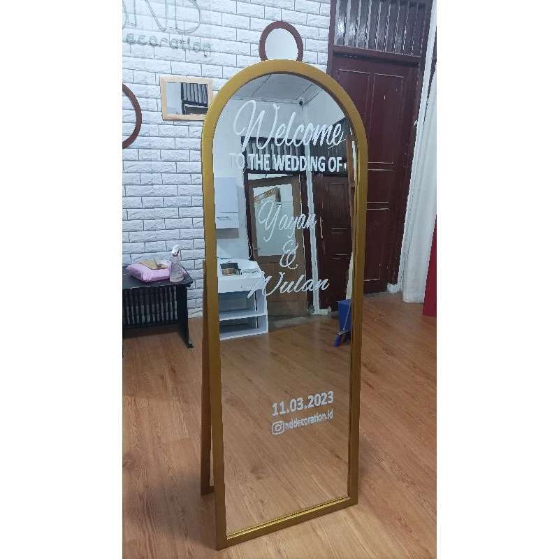 Promo Nd Decoration Standing Mirror Sign Wedding Sign Mirror Cermin ...