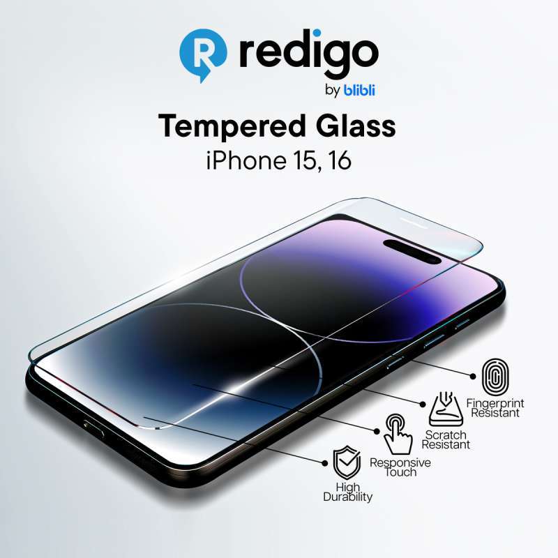 Jual Redigo iPhone 15, 16 Tempered Glass Screen Protector – High ...
