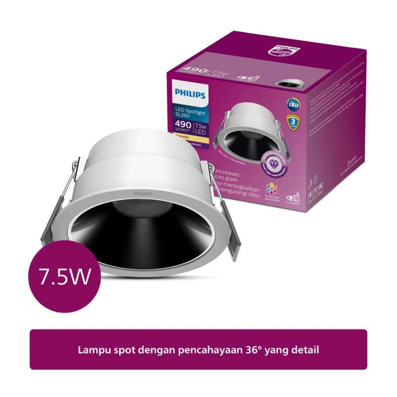 Promo Lampu Spotlight Philips Sl260 Rd Wh 075 7.5w 930 36° Cahaya ...