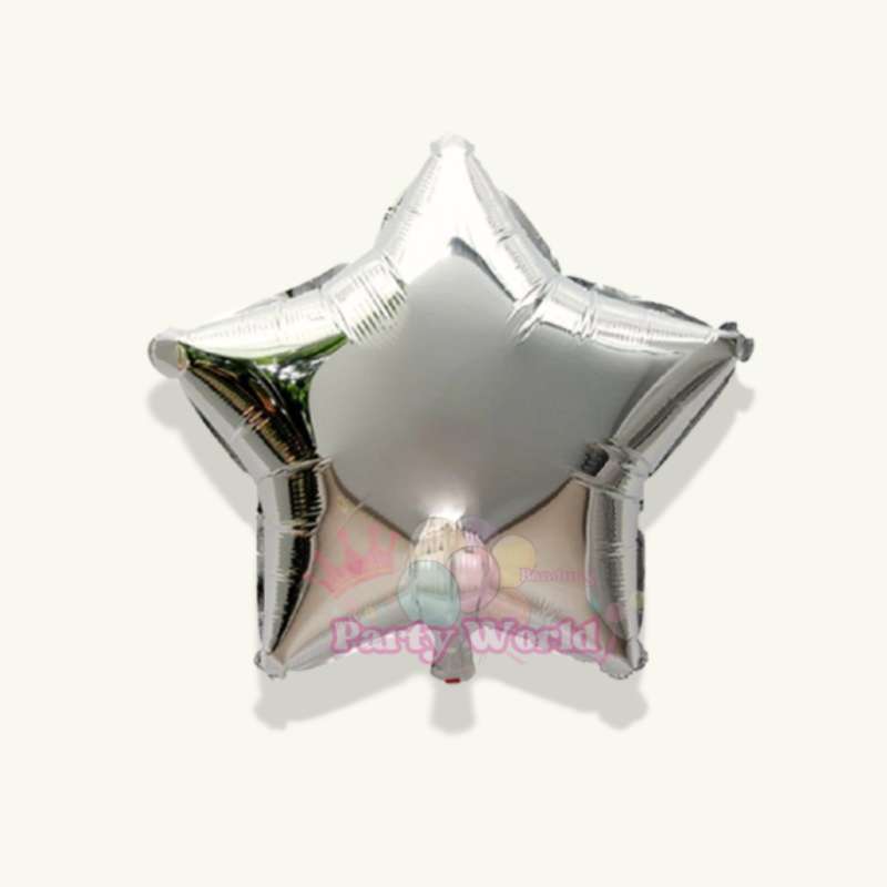 Promo Balon Foil Bintang / Balon Hati 40cm - Bintang Silver Diskon 1% ...