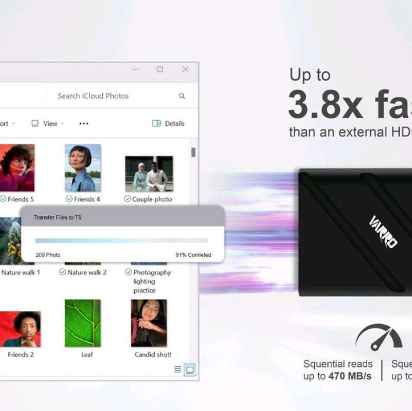 Jual Varro Portable T9 Pro 256gb 512gb 1tb 2tb Ssd External Di Seller ...