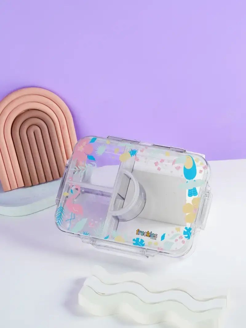 Promo Freckles Clear Bento Lunch Box Tritan - 1 Set Kotak Bekal Makan ...