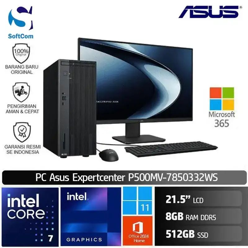 Jual Asus Pc Expertcenter P500mv 7850332ws Core 7 240h/8gb/512gb Ssd/21 ...