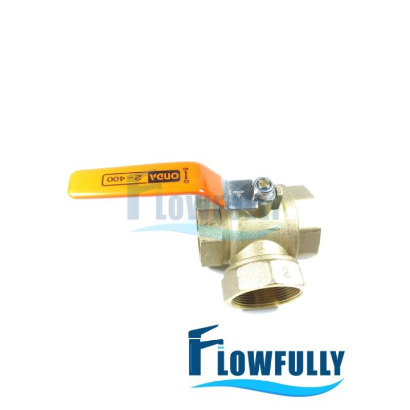 Jual Ball Valve 3 Way Kuningan 2 Inch Onda Stop Kran Engkol 3 Lubang Di ...