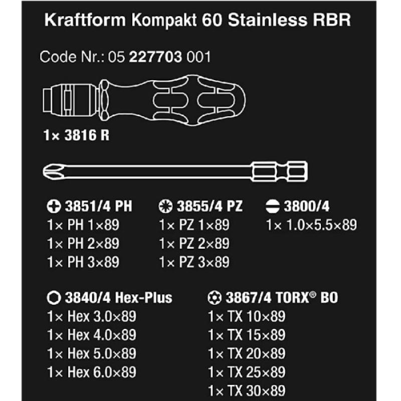 Promo 05227703001 Wera Red Bull Racing Comp Tool Kraftform 60 Stainless ...