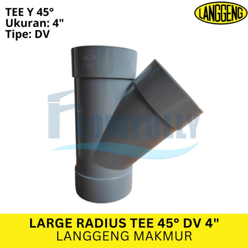 Jual Y Branch 45° Dv 4 Inch Langgeng Pvc Tee Way Tee Y Ty 45° 4 Dim Di ...