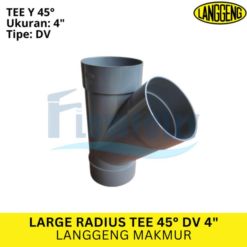 Jual Y Branch 45° Dv 4 Inch Langgeng Pvc Tee Way Tee Y Ty 45° 4 Dim Di ...