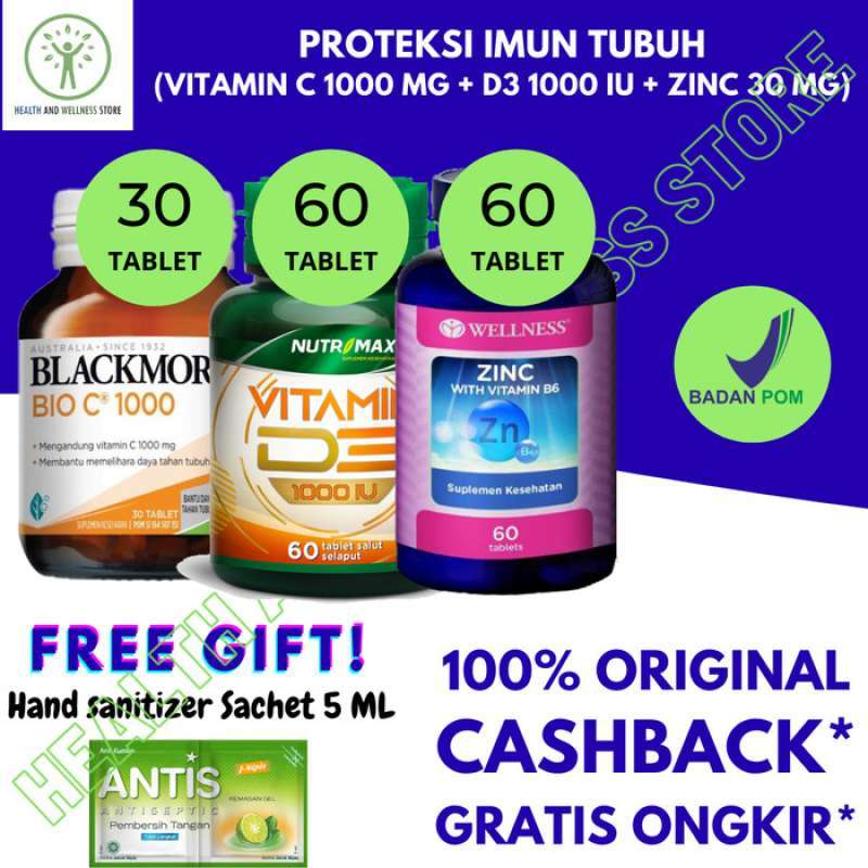 Promo Imun Lengkap Blackmores Vitamin C 500 Nutrimax D3 1000 Wellness ...