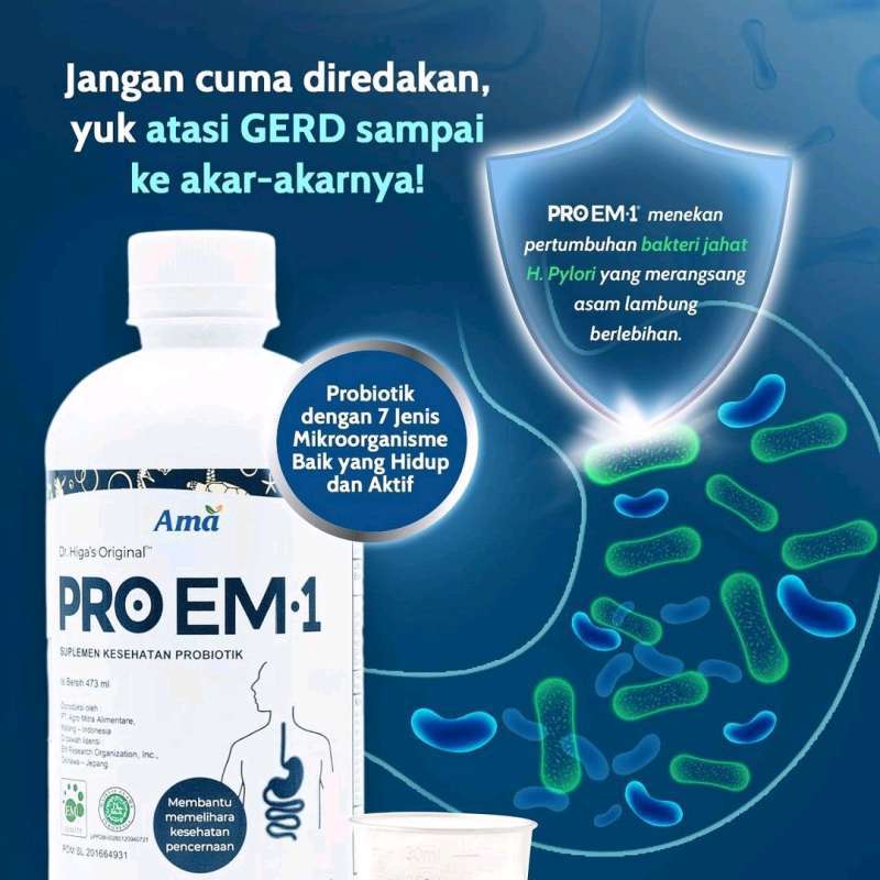 Jual Pro Em 1 - Probiotik Aktif (Gerd, maagh, sulit BAB, masalah ...