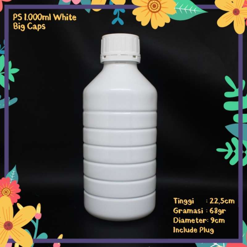 Promo BOTOL PS 1000ML PUTIH SUSU SEGEL BESAR PESTISIDA KAPSUL MADU TEBAL PET Diskon 16% di ...