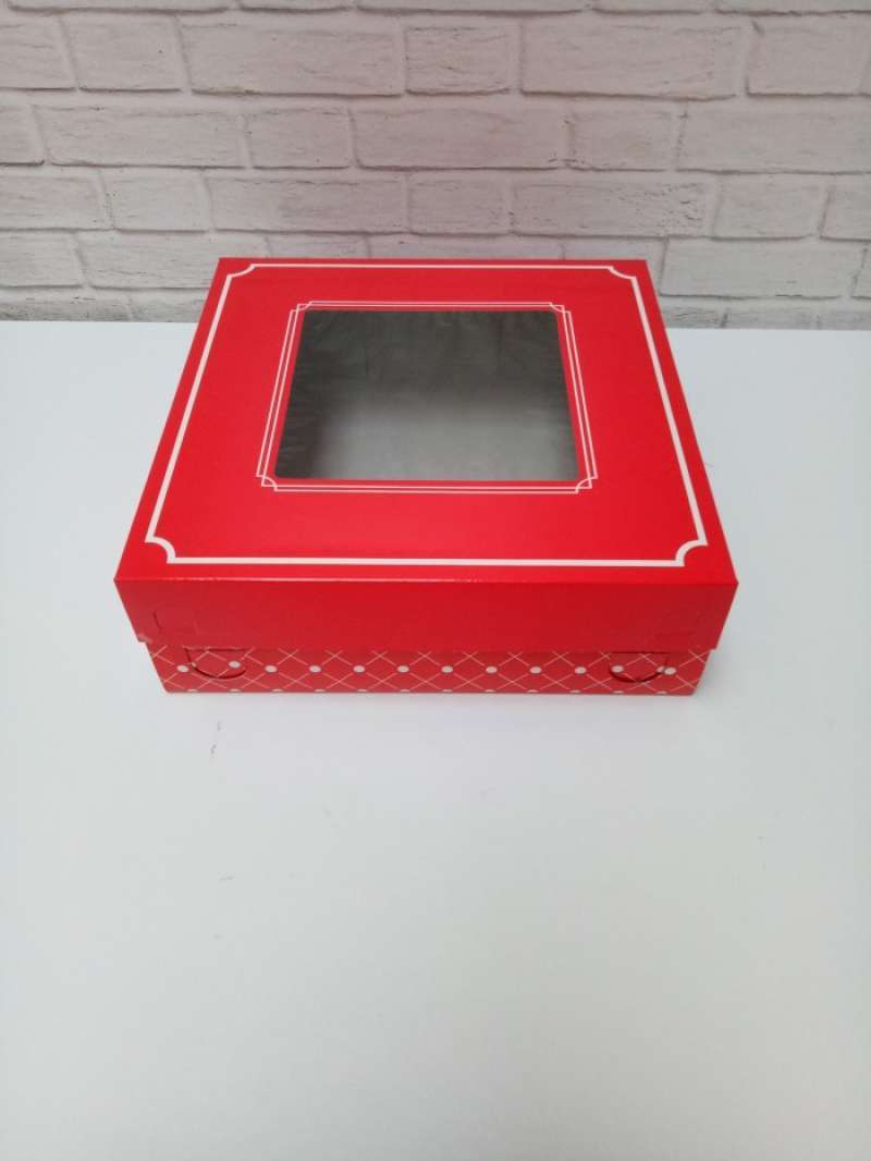 Jual Dus Kue Cake Box Giftbox 25x25x8 Cm Merah Red Polka Special Design ...