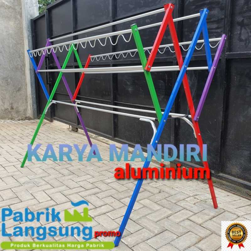 Jual Jemuran Baju / Pakaian Aluminium Warna+Hanger Ukuran 180Cm-Karimun ...