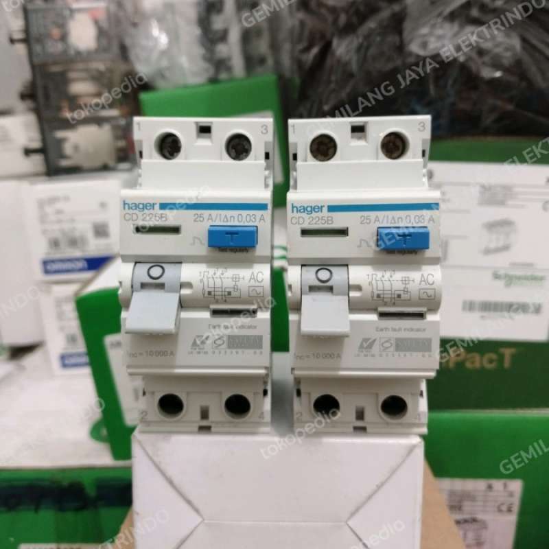 Promo ELCB / RCCB HAGER 2P 25A 30mA CD225B ELCB HAGER 2P 25A 30mA ORIGINAL Diskon 23% di Seller ...