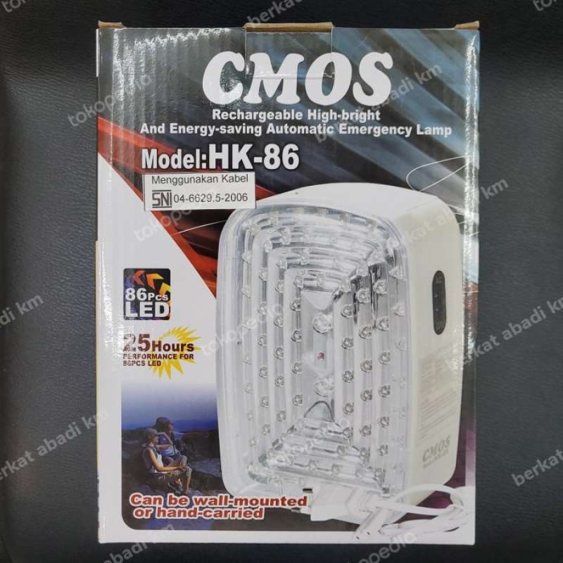 Jual Lampu Led Cmos Hk-86 / Lampu Emergency Cmos Hk86 Rechargeable Lamp ...