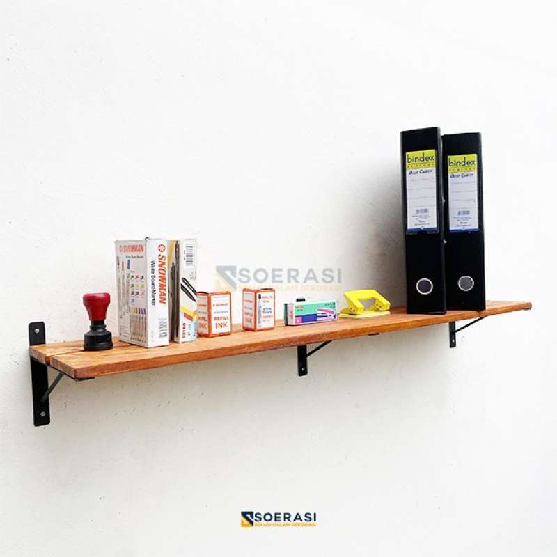 Promo Rak Dinding 1M Minimalis Tempel Vintage Ambalan Kayu Rak Buku ...