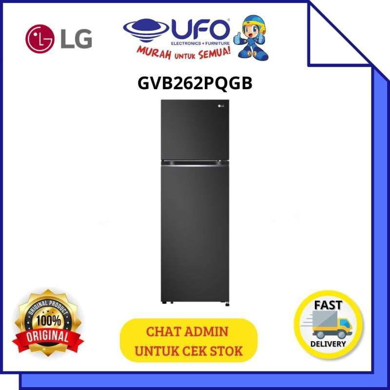 Jual LG GVB262PQGB KULKAS 2 PINTU SMART INVERTER 266 LITER BLACK STEEL ...