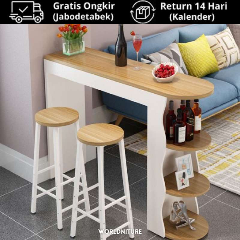 Jual Worldniture Boyer Meja Bar Mini Bar Minimalis Modern Full Set 120 ...