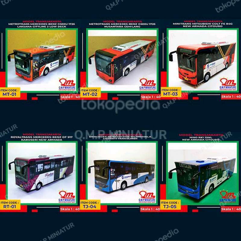 Promo Miniatur Bus Metrotrans / Transjakarta / Busway - Multicolor ...