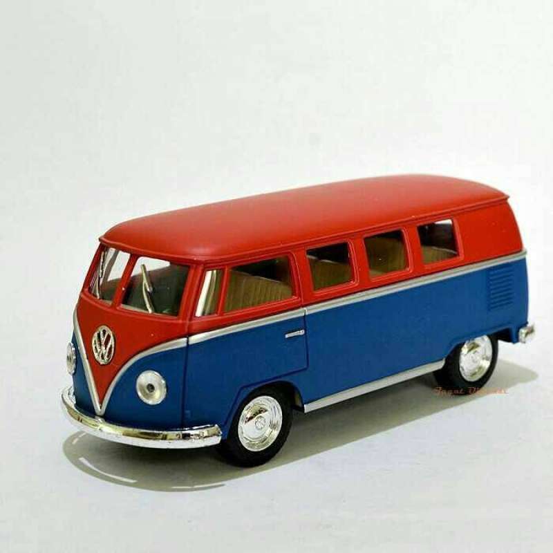Promo Miniatur VW Classical Bus 1962 Blue Red Mate - Diecast Kinsmart 1 ...