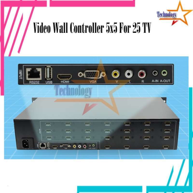 Promo Video Wall Controller 5X5 Hdmi Vga Av Usb Inputs Untuk 25 Tv ...