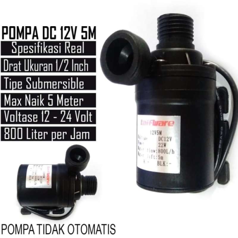 Promo Pompa Air Dc 12 Volt Aquarium Submersible Pump Fish Tank 800L/H ...