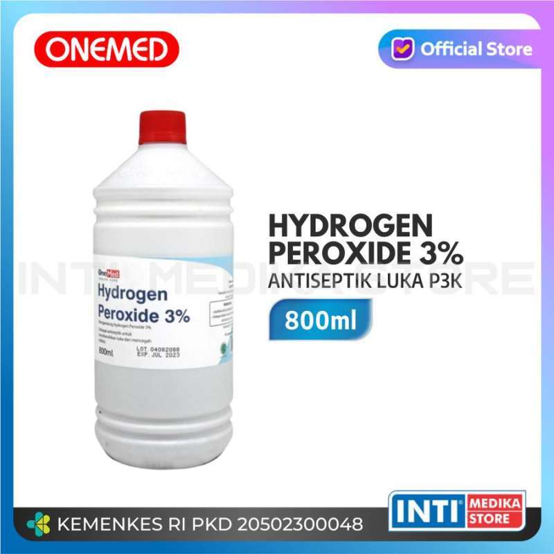 Jual ONEMED - H2O2 Hydrogen Peroxide 3% 800 ml | Antiseptik Luka P3K di Seller INTI MEDIKA STORE ...