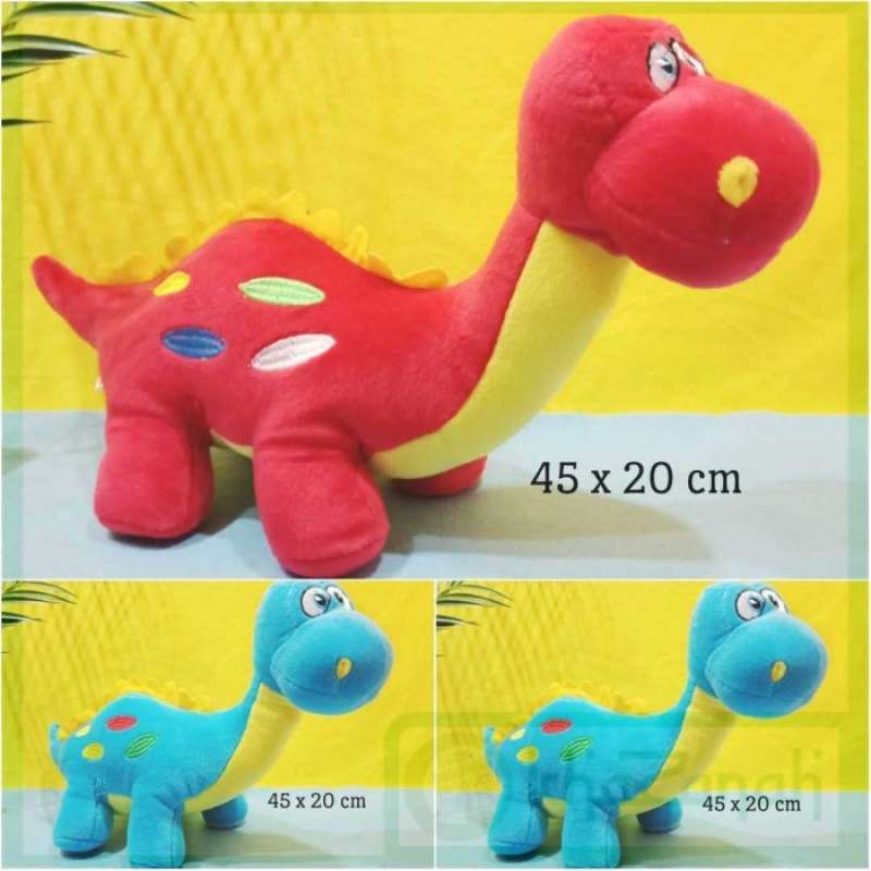 Jual Boneka Dinosaurus SNI bagus lembut harga satuan merah atau biru di ...