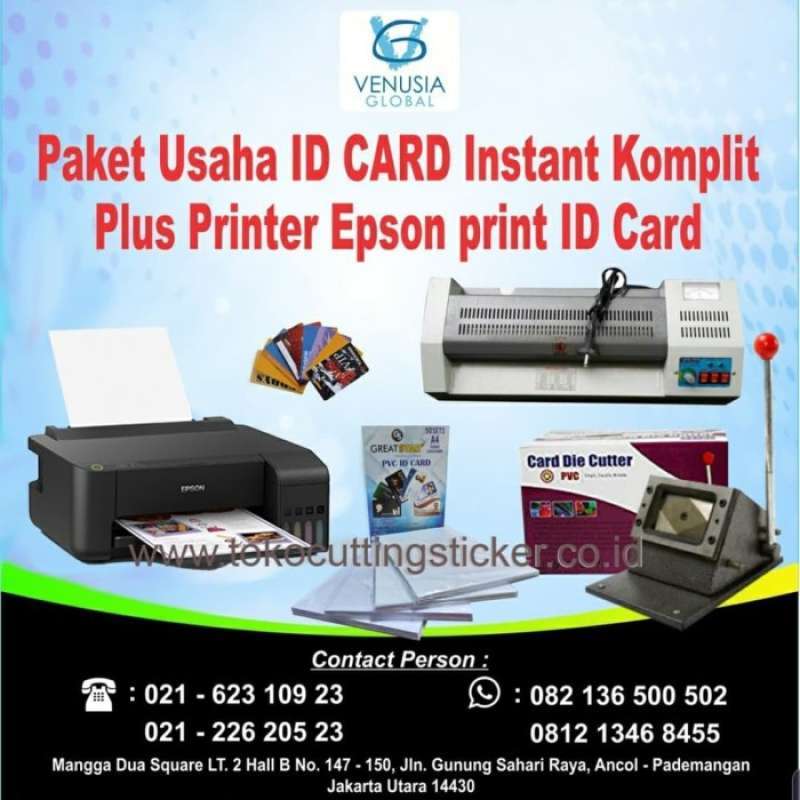 Promo Paket Usaha ID CARD Instant Komplit Plus Printer Epson print ID ...
