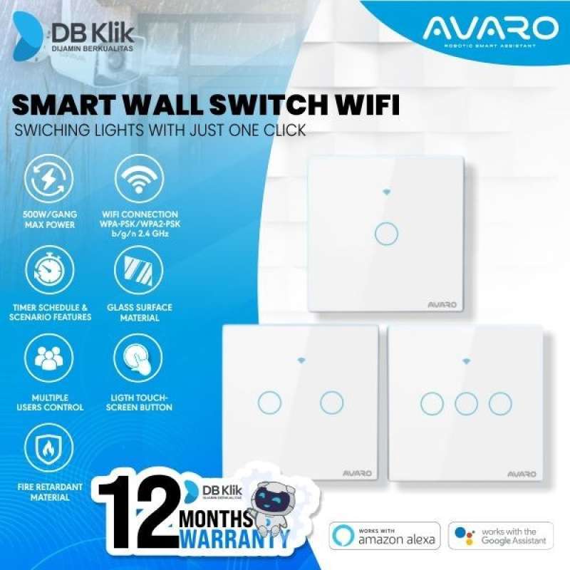 Promo Smart Wall Switch AVARO SS01 WiFi-WiFi Smart Switch Saklar Lampu ...