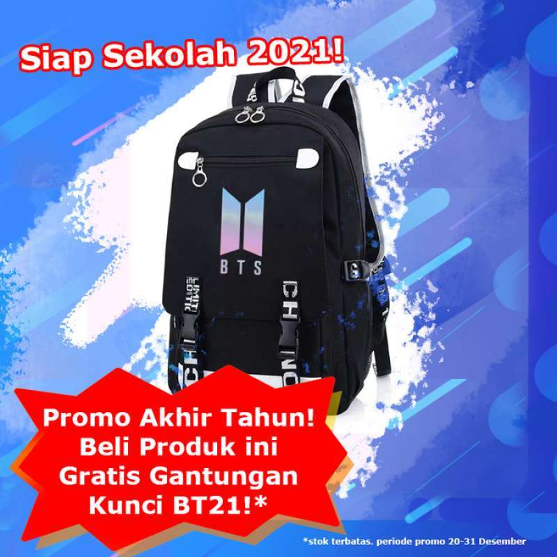 Promo Tas Ransel Bts Korea Kpop K-Pop Hitam Import Unofficial Premium ...