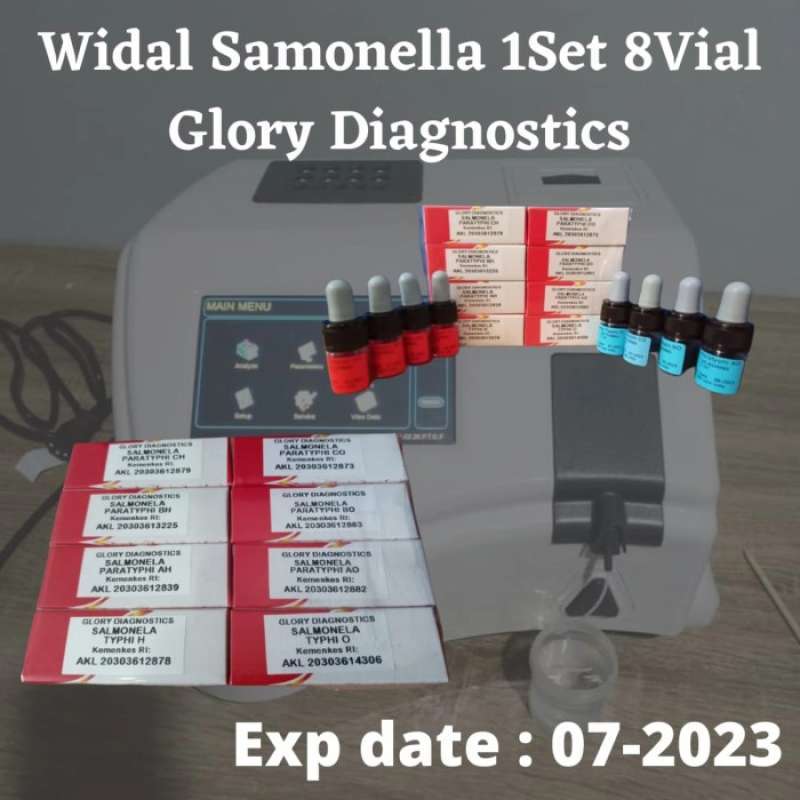 Promo Widal Test Salmonella Typhi 1 Set / 8 Vial Glory Diagnostics ...