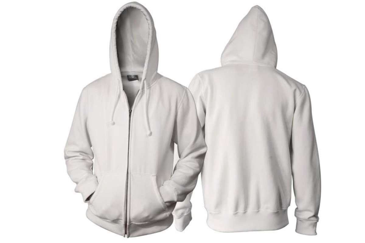 Jual Jaket Polos Hoodie Zipper Premium Warna Putih Di Seller Heru ...