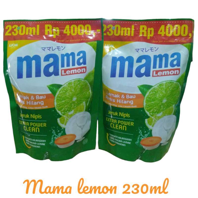 Promo Mama lemon jeruk nipis 230ml kemasan pouch 4000 cuci piring dan ...