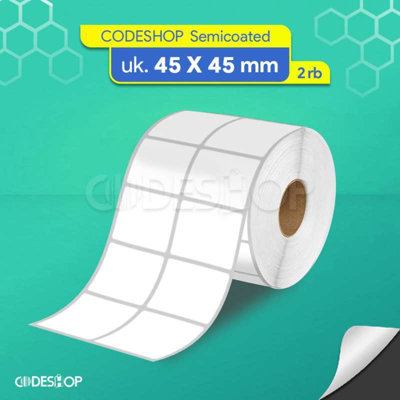 Jual Stiker Label Semicoated 45x45mm isi 2000 Pcs Core 1 Perforasi Gap ...