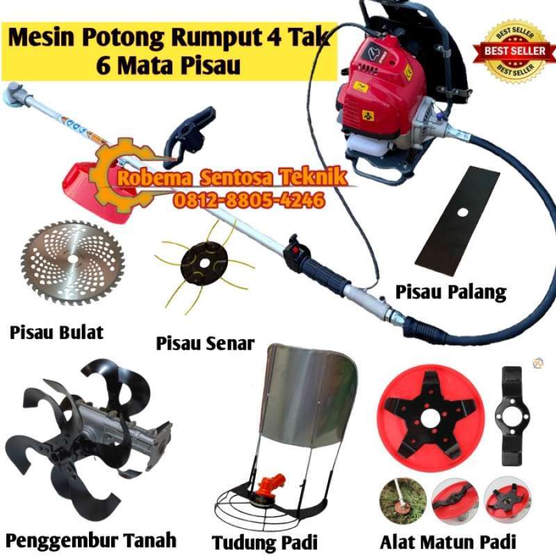 Jual Mesin Potong Rumput 4 Tak Multifungsi 6 Mata Pisau Penggembur ...