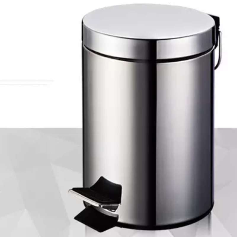 Promo Tempat Sampah Injak Stainless / Tong Sampah Injak Stainless 5L Diskon 22% di Seller Aman ...