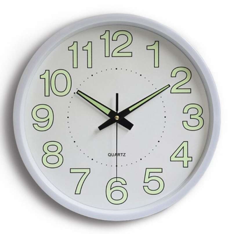 Promo Jam Dinding Glow In The Dark Silent Luminous Minimalis 30cm ...