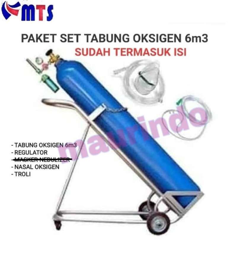 Promo Tabung Oksigen 6m3 6 M3 Komplit Troly Dan Regulator Full Set Lengkap Diskon 23 Di Seller