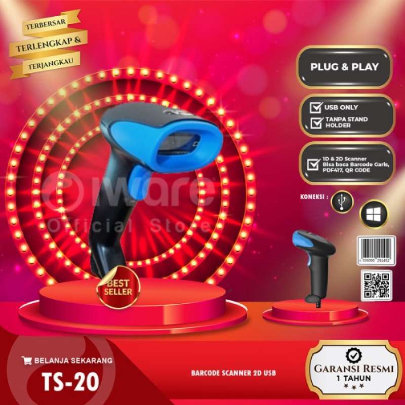 Jual Scanner Barcode USB Wired 2D Iware TS-20 TS20 TS 20 QRcode Reader di Seller ALAT KASIR ...