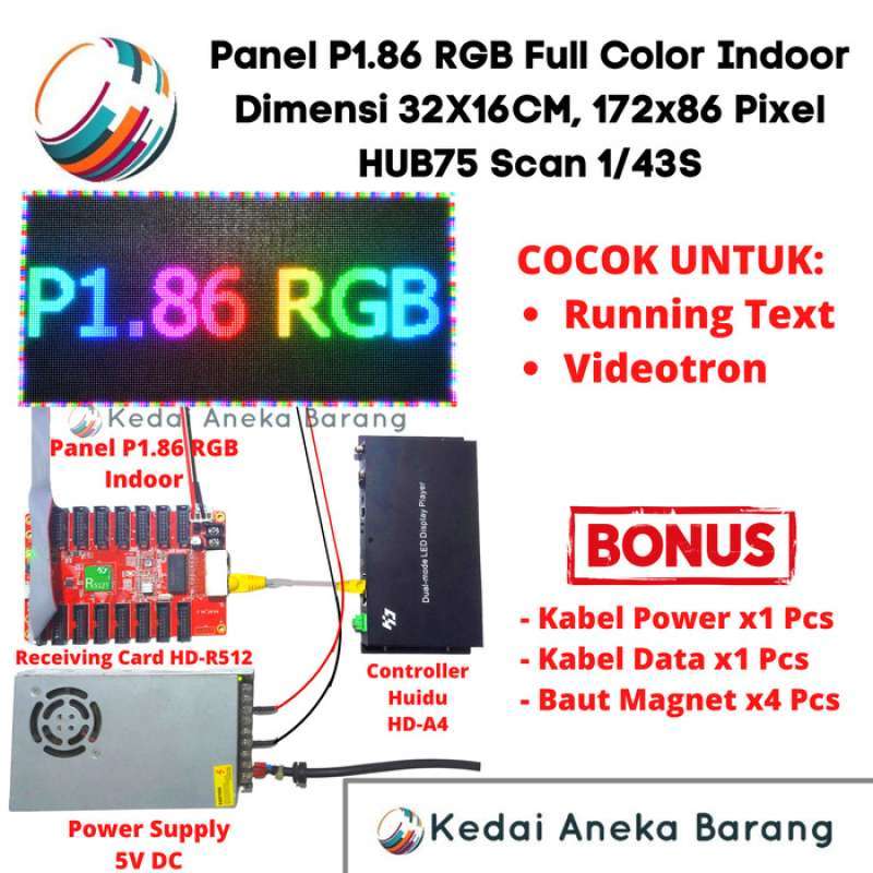 Jual Panel Module Modul Led P1.86 Videotron Smd Rgb Full Color Indoor Di Seller Cuanz Store ...