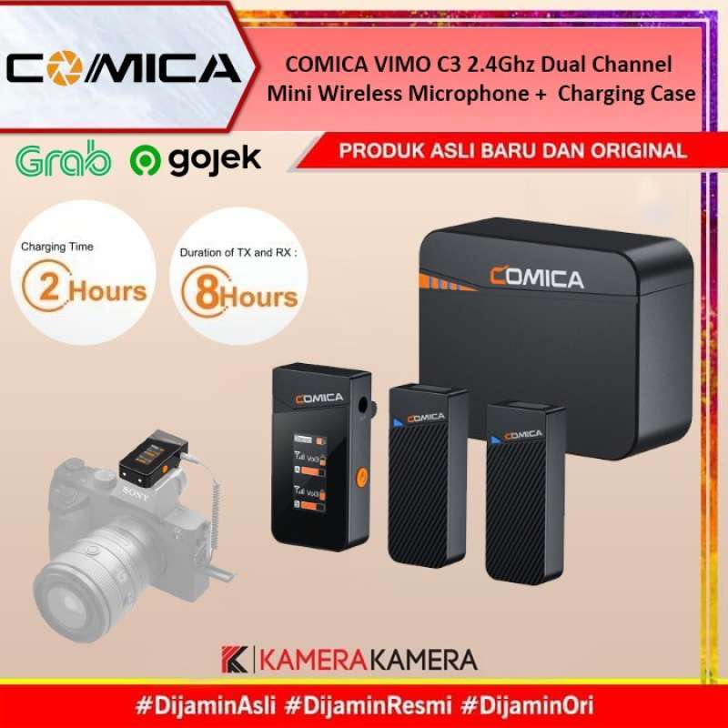 Promo COMICA VIMO C3 2.4Ghz Dual Mini Wireless Microphone with Charging Case Diskon 23% di ...