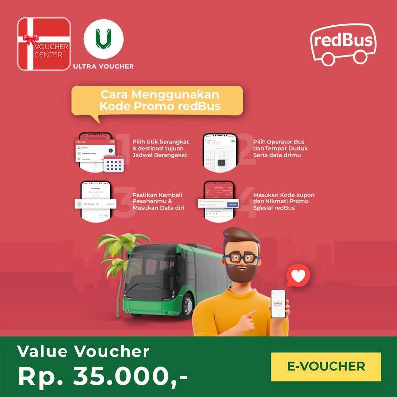 Promo Voucher Digital Redbus Rp. 35.000 Diskon 16% Di Seller Ultra Voucher Vc Official Store ...