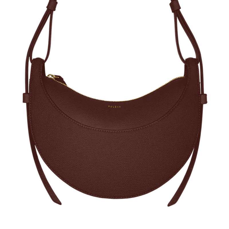 Promo Polene Numero Dix Half Moon Crossbody Bag Grained Santal Ghw ...